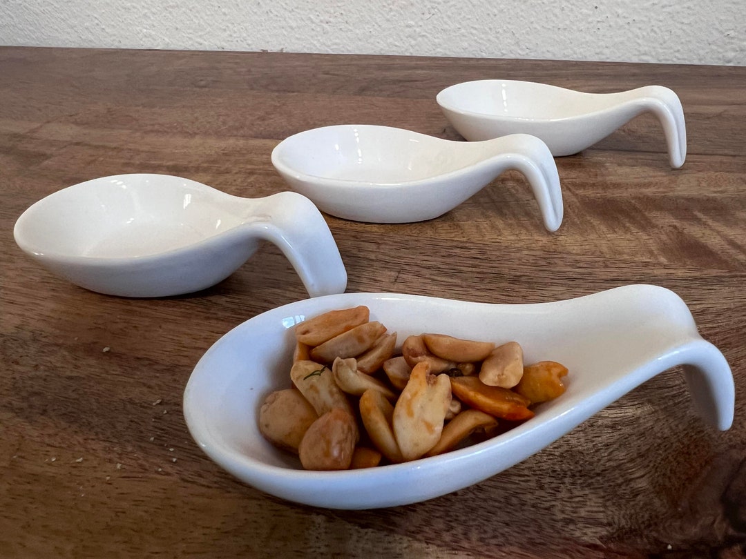 Set of 4 Porcelain Spoons, Chinese Soup Spoons, Noodle Spoons, Kao Soi ...