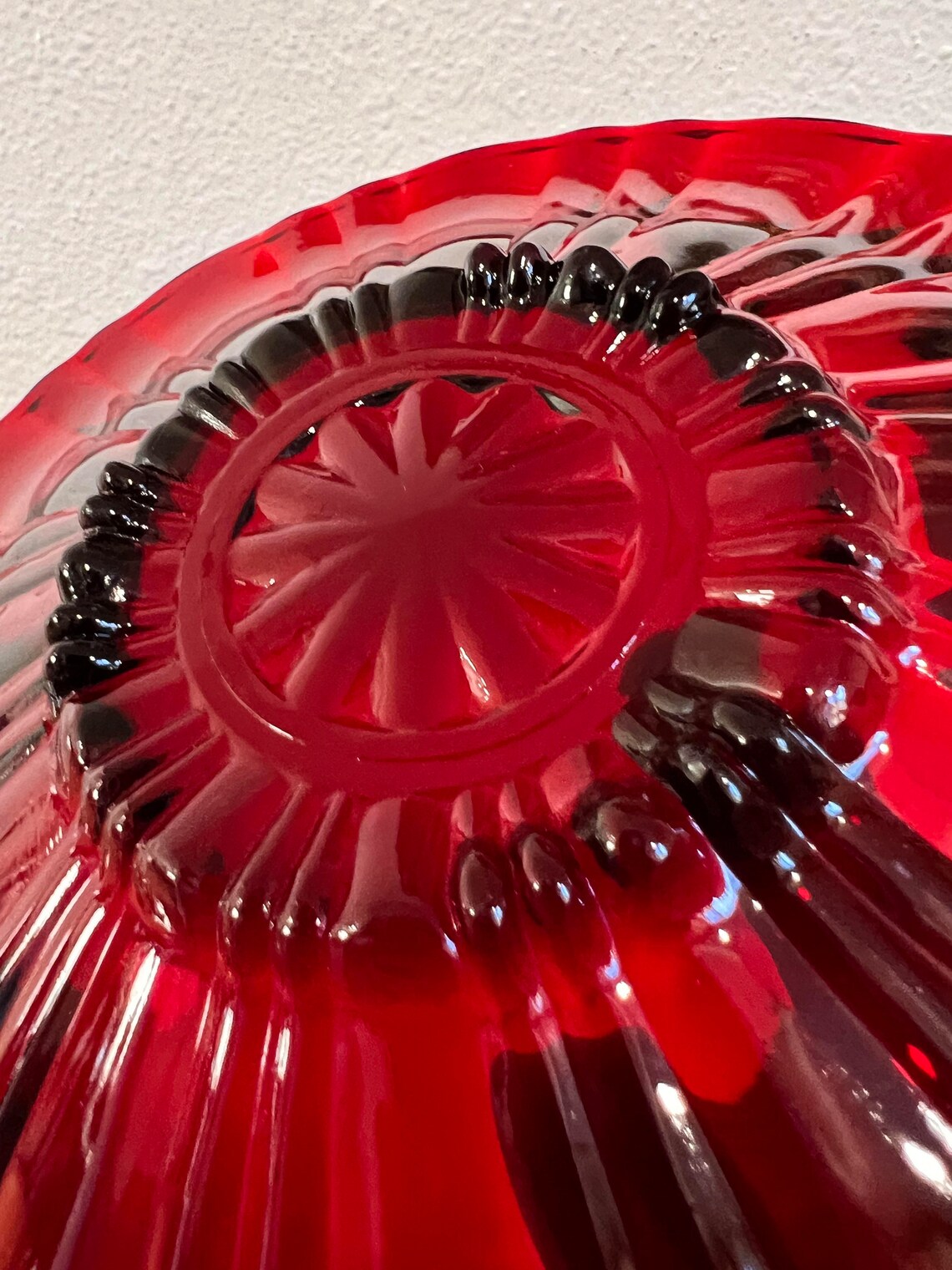 Red Anchor Hocking Ruby Red Glass Old Cafe 8.75" Handle Plate 1936-1940 ...
