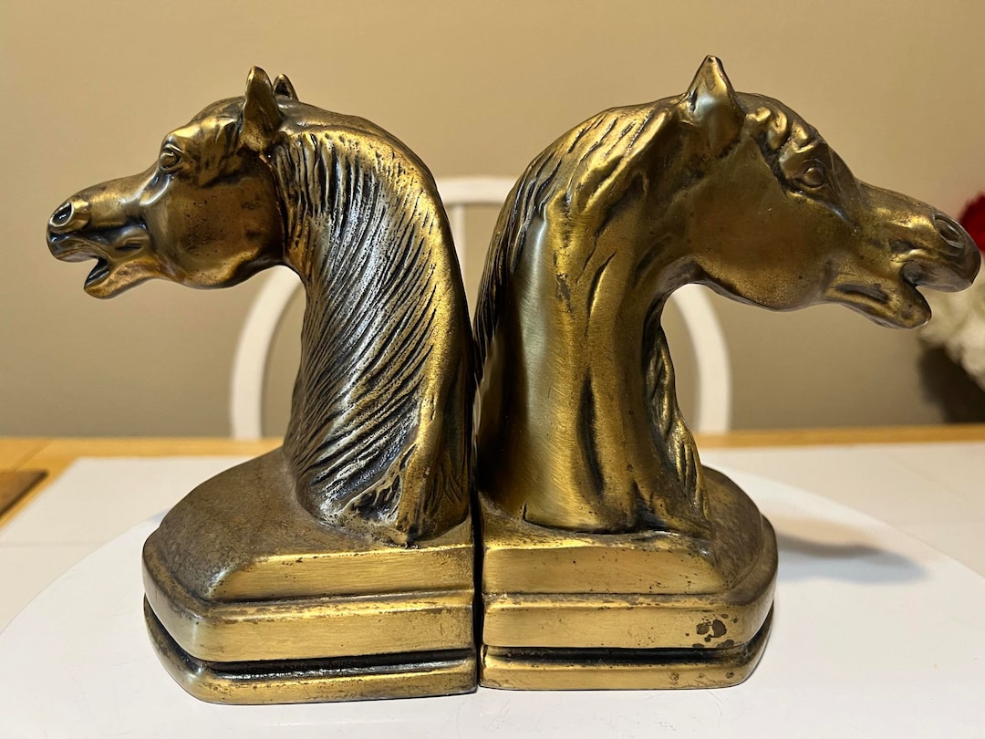 Vintage Solid Brass Horse Bookends - Handcrafted 062404 - Etsy