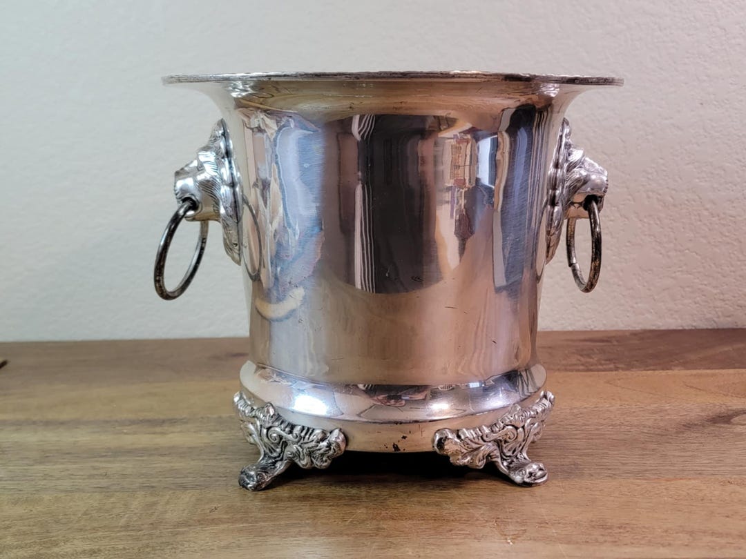 Vintage Footed Ice Bucket Edge With Lion Head Knob Handle - Etsy