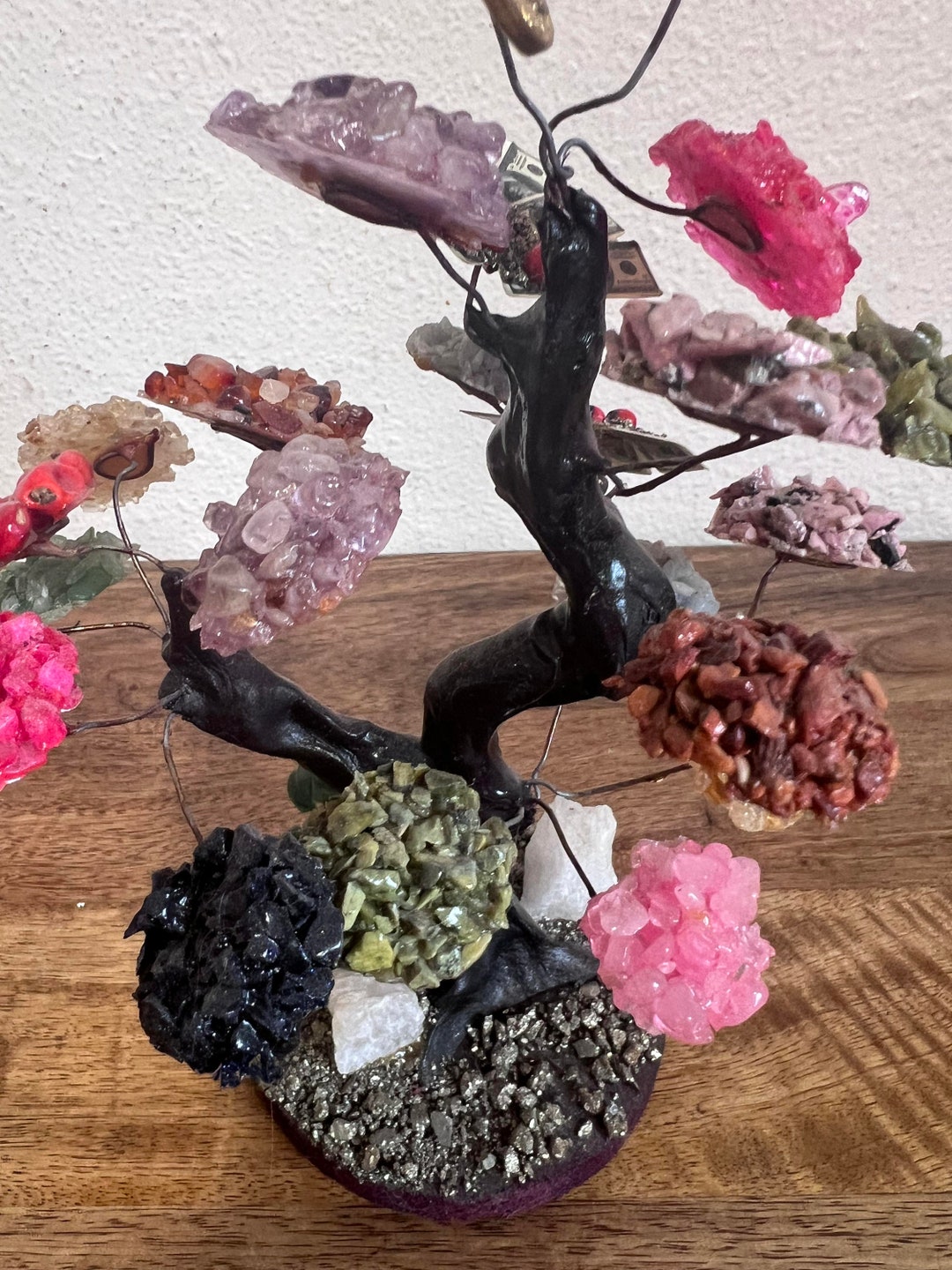 Natural Multi-gemstone ,, Lucky Tree of Life,, Bonsai Tree, Vintage ...