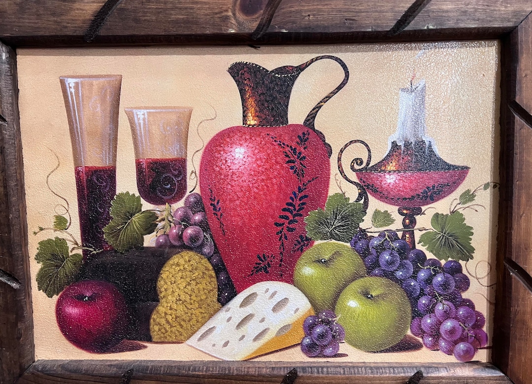 Vintage Painting on Cardboard , Still Life, Classical Realism Wall Art ...