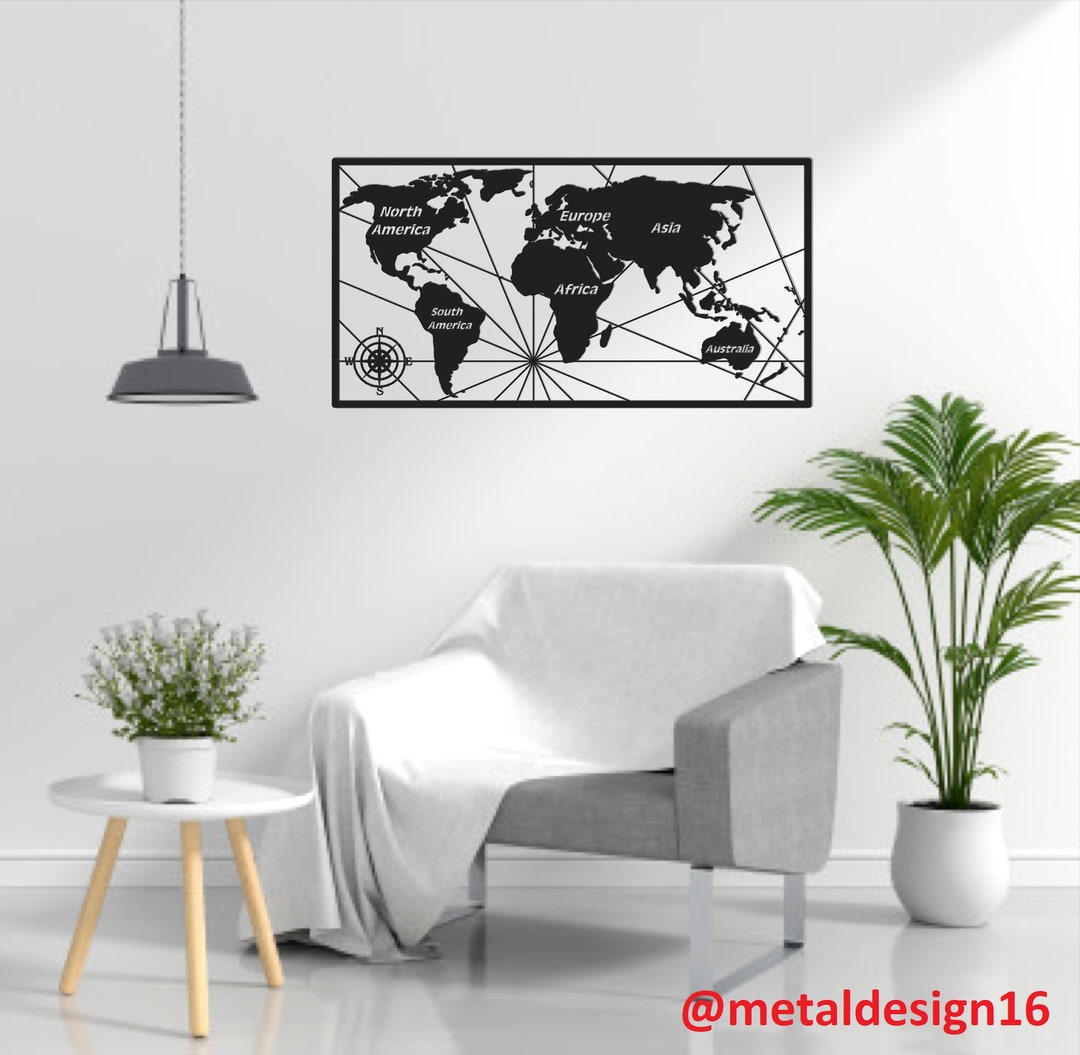 World Map DWG File World Map for Your Wall Decor - Etsy Australia