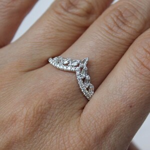 Victorian Art Deco Chevron V Shape Diamond Wedding Band, 14k 18k Gold ...