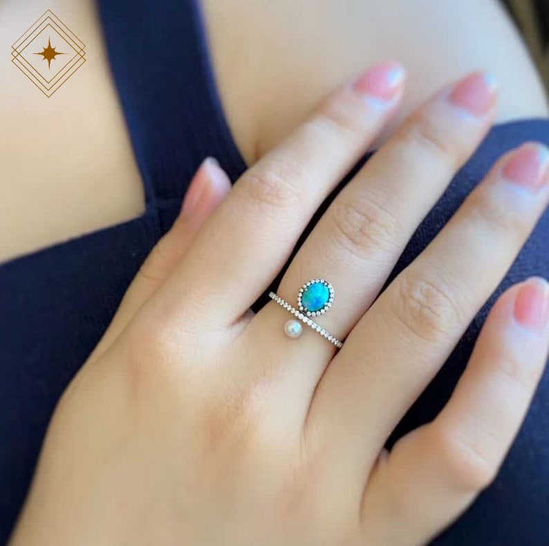 Victorian Multi Stones Australian Opal Diamond Ring Akoya - Etsy