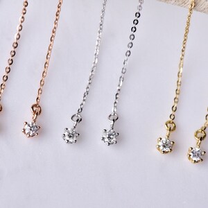 Diamond Threader Earrings 18k Solid Gold, Delicate Chain Earrings ...