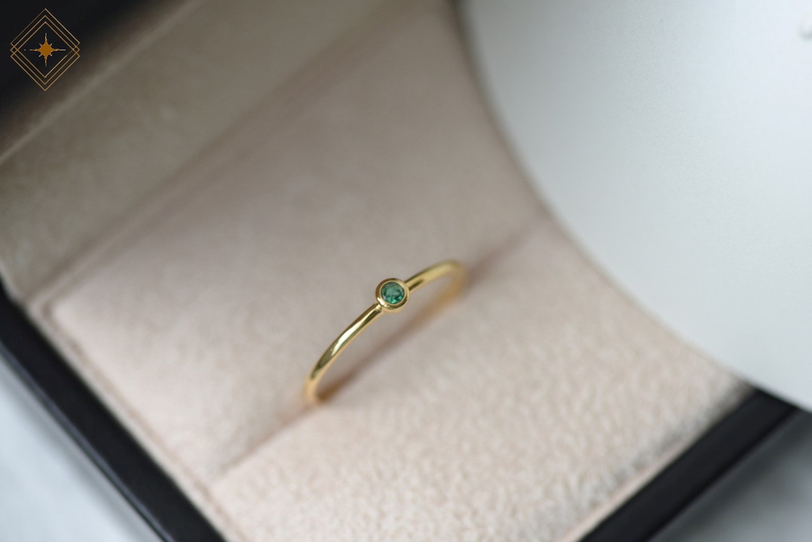 Solitaire Minimalist Small Diamond Gold Ring 14k 18k Gold - Etsy