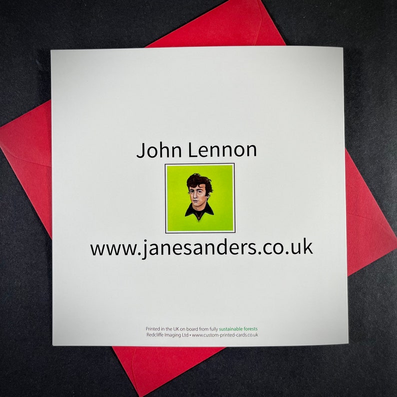 John Lennon Greetings Card - Etsy