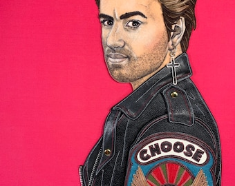 PRINT George Michael Leather Jacket & Sunglasses - Etsy