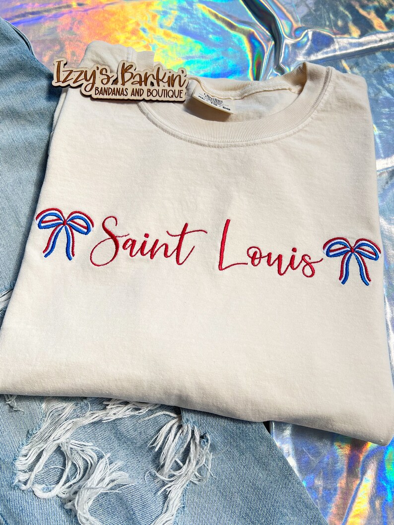 Saint Louis Embroidered Tee - Etsy