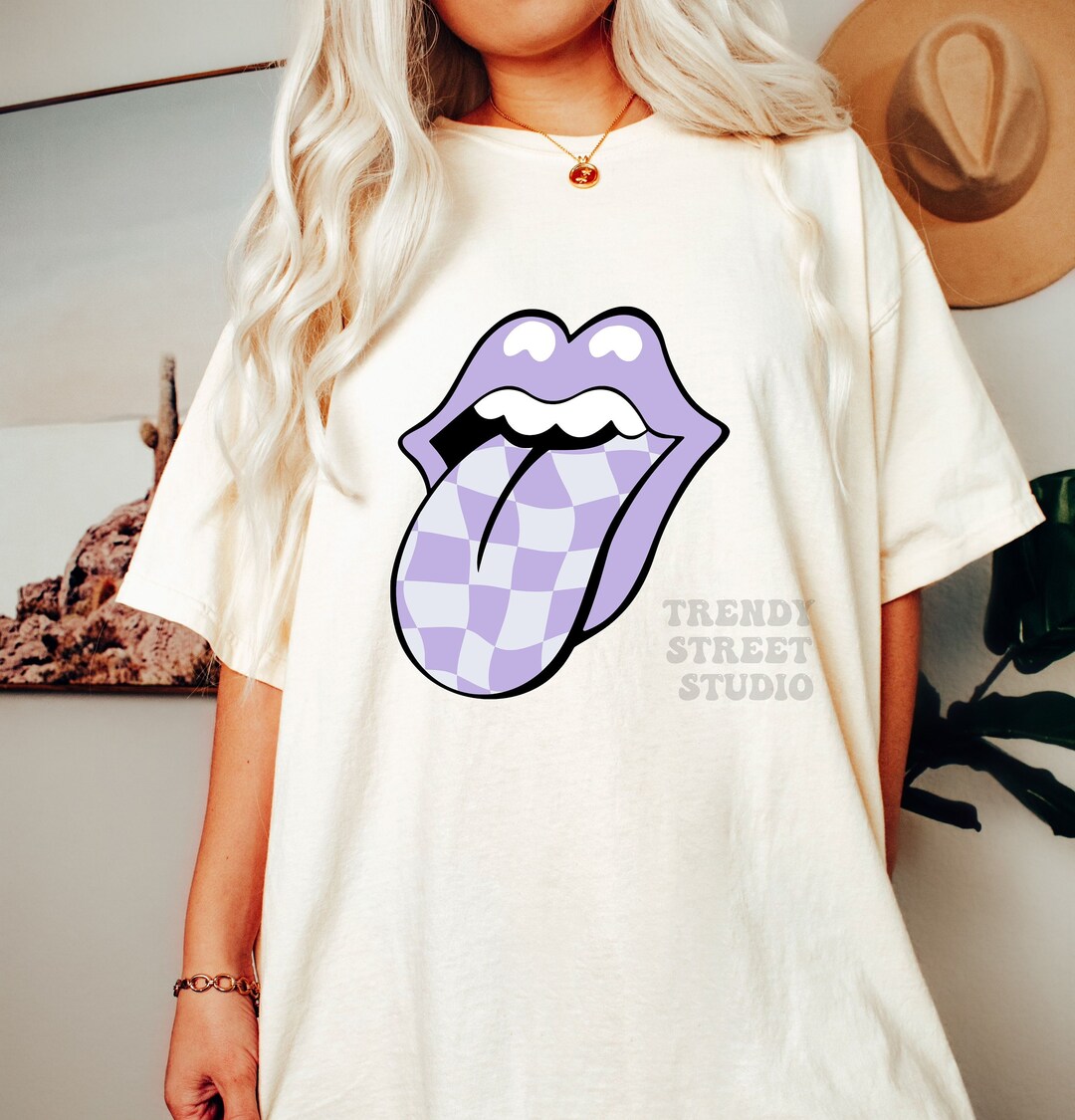 Screen Print Transfer Sublimation Checkered Lilac Lavender Tongue PNG ...