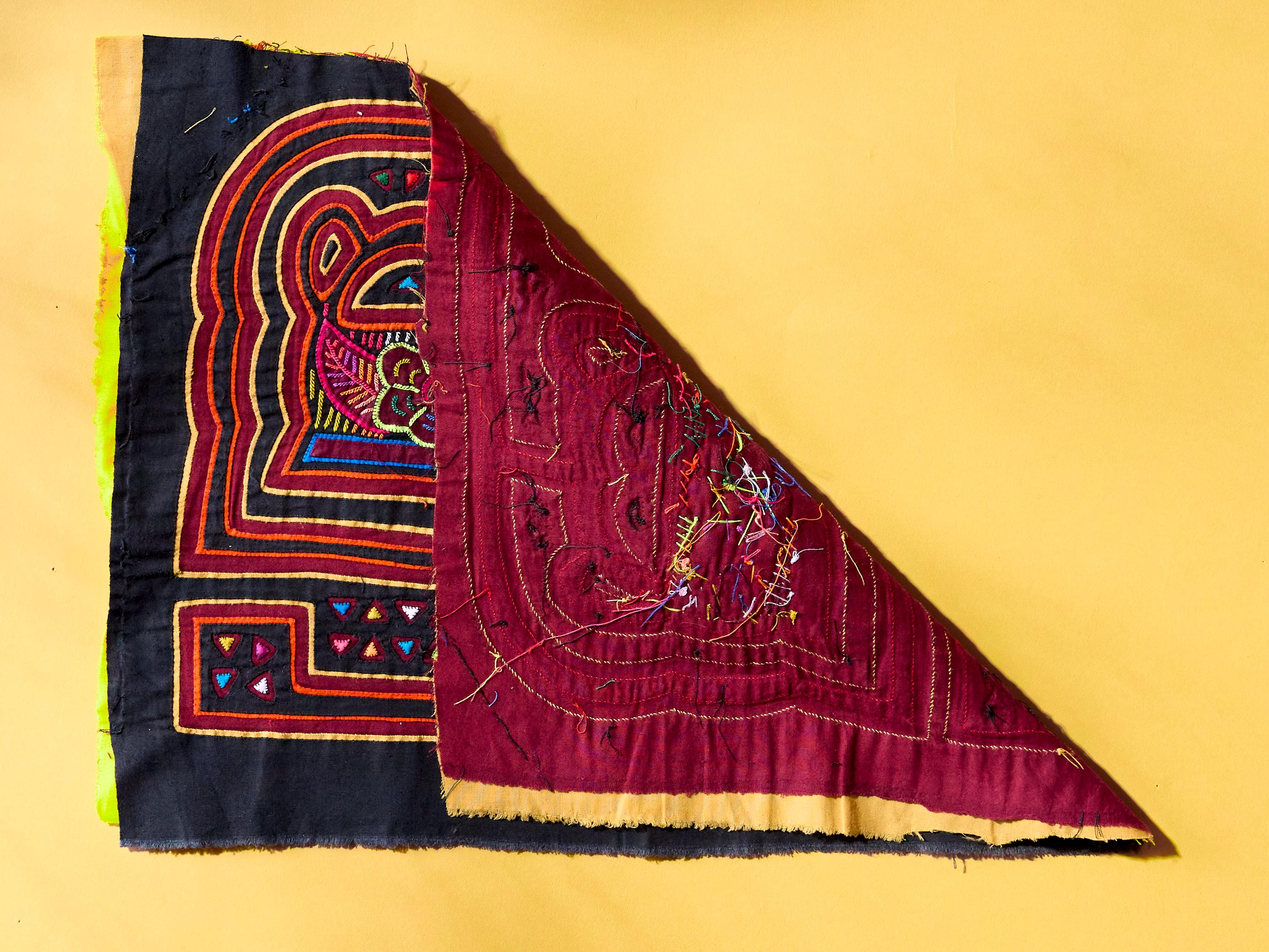 Unframed Handmade Kuna Mola Art - Authentic and Unique Home Decor Piece ...