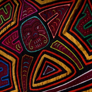 Unframed Handmade Kuna Mola Art - Authentic and Unique Home Decor Piece ...