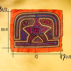 Unframed Handmade Kuna Mola Art - Authentic and Unique Home Decor Piece ...