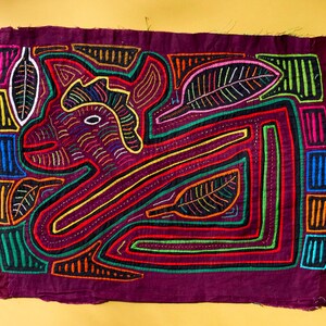 Unframed Handmade Kuna Mola Art - Authentic and Unique Home Decor Piece ...