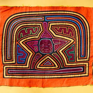 Unframed Handmade Kuna Mola Art - Authentic and Unique Home Decor Piece ...
