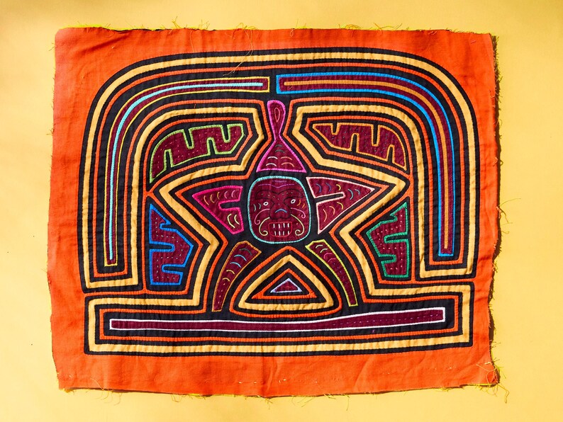 Unframed Handmade Kuna Mola Art - Authentic and Unique Home Decor Piece ...