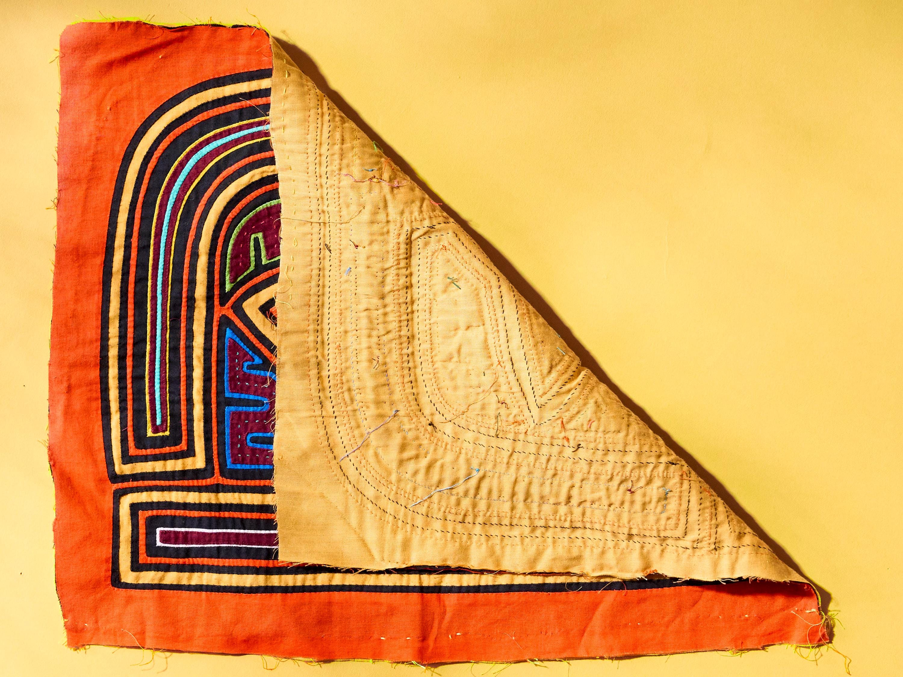 Unframed Handmade Kuna Mola Art - Authentic and Unique Home Decor Piece ...
