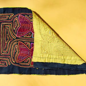 Unframed Handmade Kuna Mola Art - Authentic and Unique Home Decor Piece ...