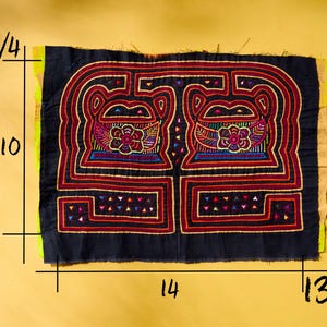 Unframed Handmade Kuna Mola Art - Authentic and Unique Home Decor Piece ...