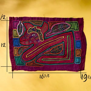 Unframed Handmade Kuna Mola Art - Authentic and Unique Home Decor Piece ...