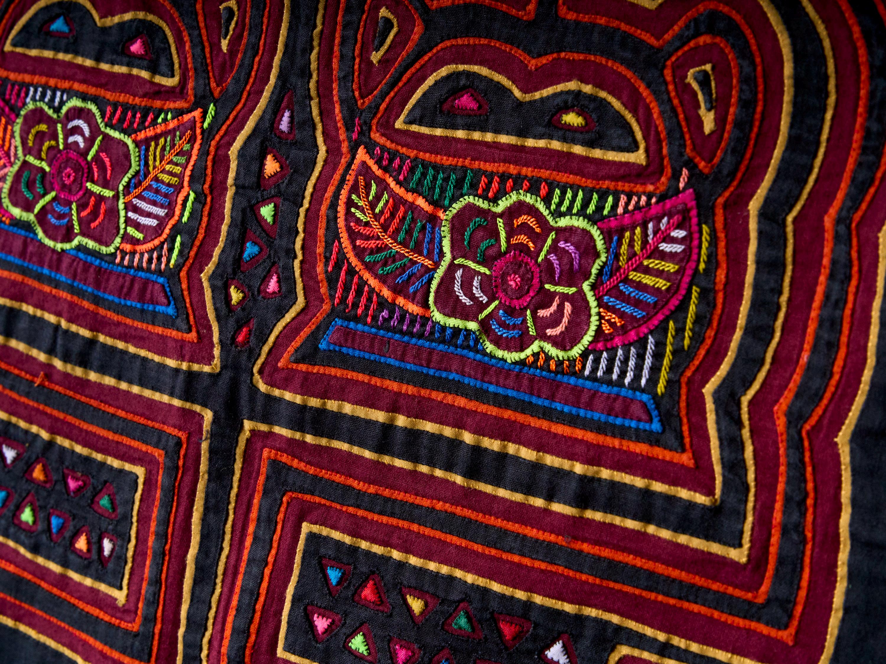 Unframed Handmade Kuna Mola Art - Authentic and Unique Home Decor Piece ...