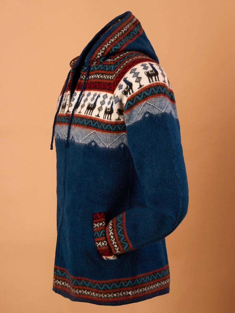 Cozy Alpaca Wool Blend Hooded Jacket | Unisex Winter Coat | Fair Trade ...