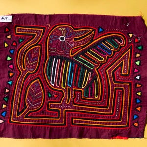 Unframed Handmade Kuna Mola Art Authentic and Unique Home Decor Piece ...