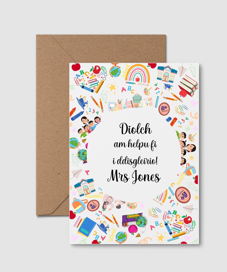 Welsh Teacher Thank You Card, Diolch Am Helpu Fi I Ddisgleirio, Thank ...