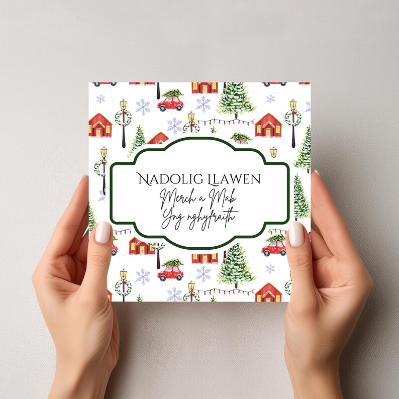 Personalised Nadolig Llawen Welsh Christmas Card - Etsy UK