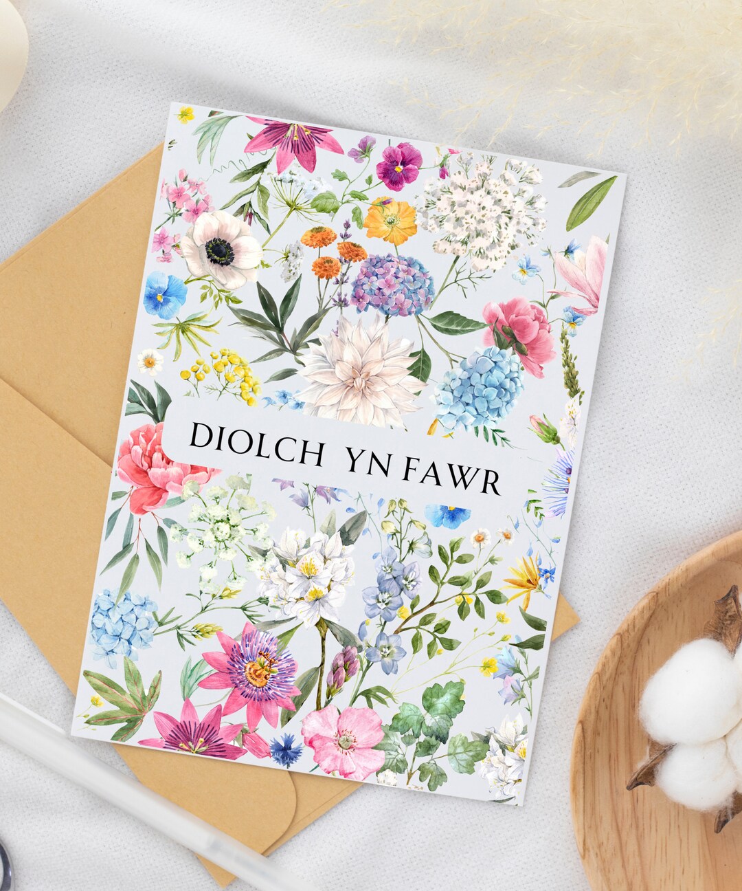Welsh Thank You Card, Thank You, Cymraeg, Thank You Card, Diolch Yn ...