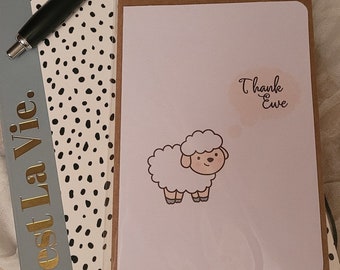 Thank Ewe Thank You Card - Etsy