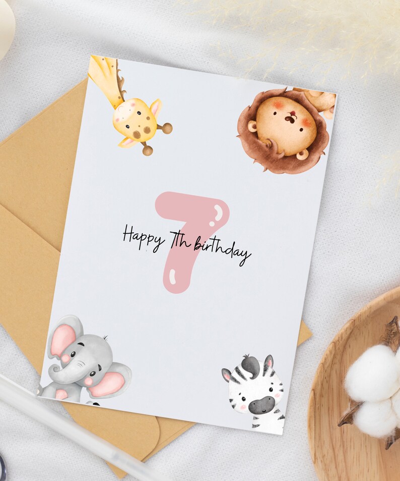 Girls Age Birthday Card, 1st, 2nd, 3rd, 4th, 5th, 6th, 7th, 8th, 9th ...