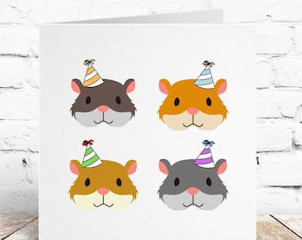 Cute Hamster Birthday Card Gift First Birthday Rodent Pet - Etsy