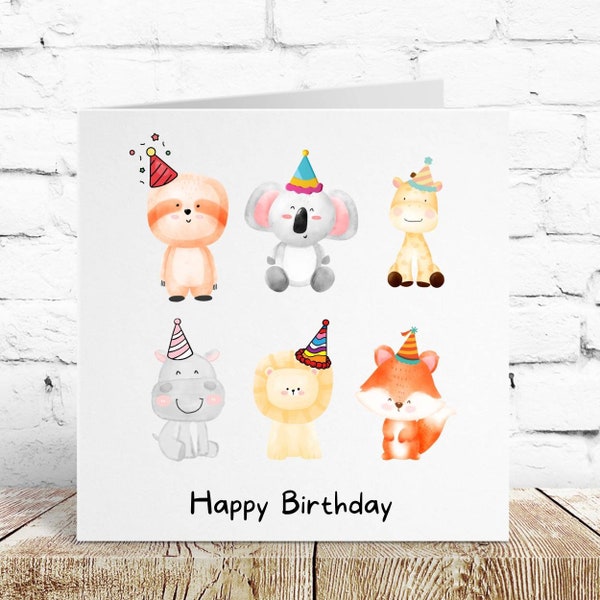 Birthday Card Animal - Etsy