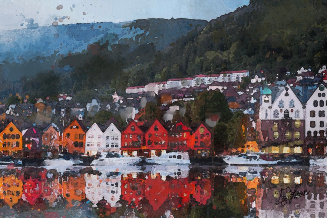 Bergen, Norway Countryside Escape (hand Painted, Capturing Oslo Nature ...