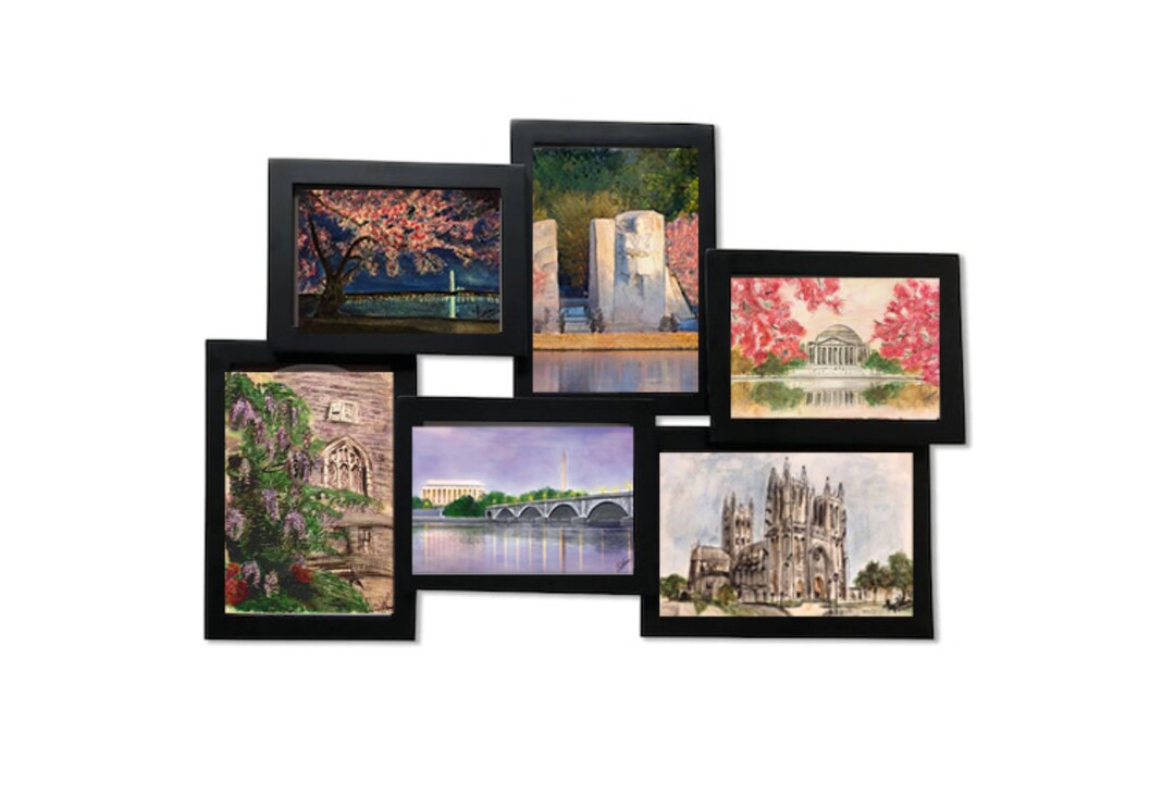 Framed Washington DC Themed Collage of Prints (monuments, National ...