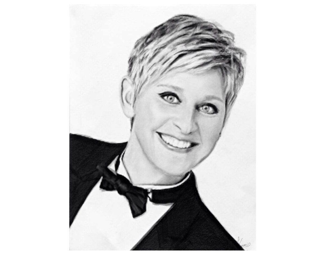 Prints of a Celebrity Portrait of Ellen Degeneres. This is a Print of a ...