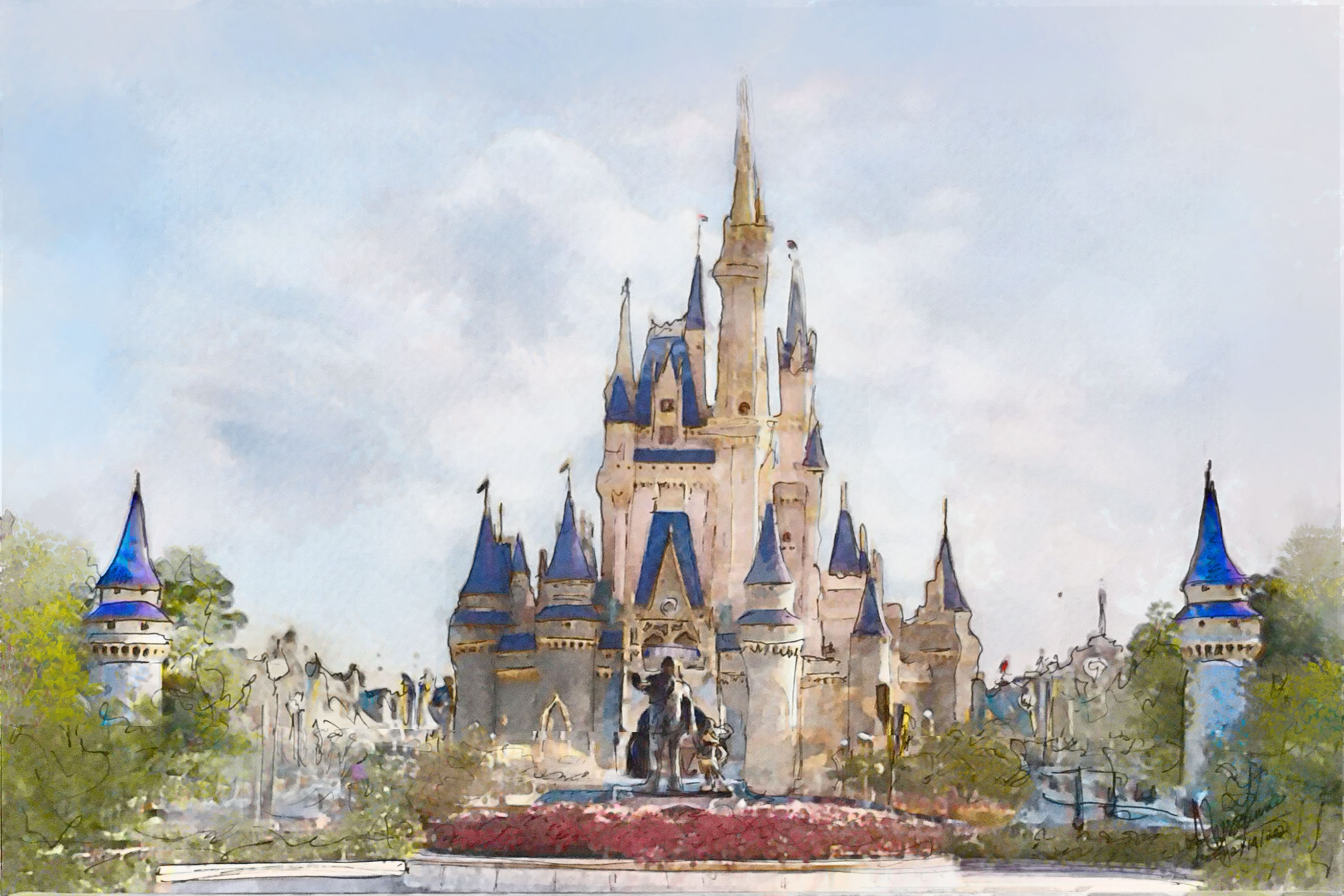 Dibujo Para Colorear Del Castillo De Disney World