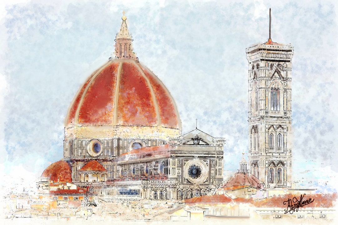 Vatican City Church Watercolor (hand Painted Rome, Italy Capturing ...