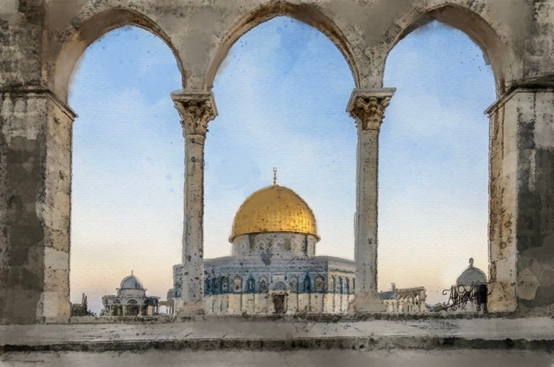 Jerusalem Holy Land Painting (hand Painted, Israel Nazareth Capturing ...