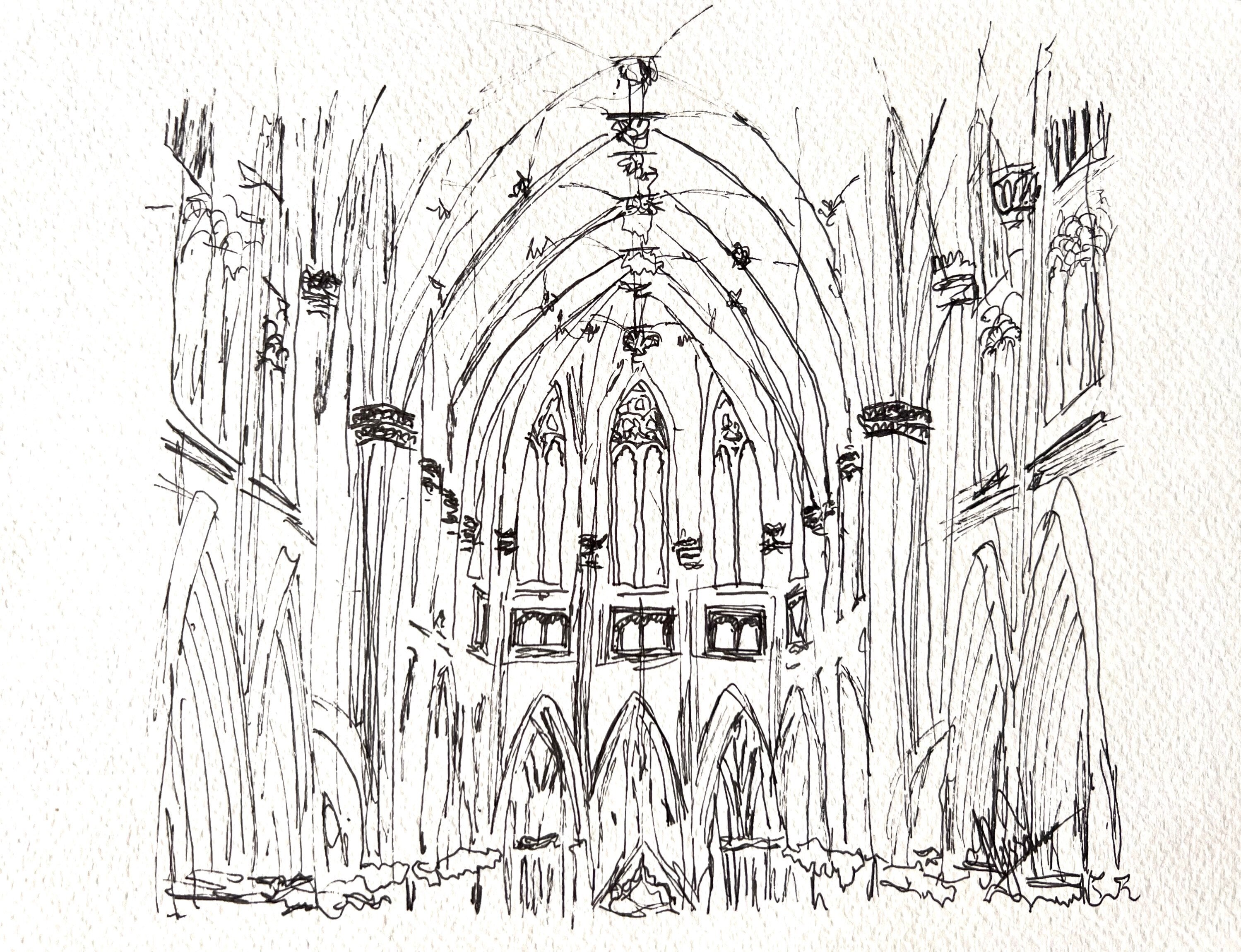 Cathedral Interior Drawing