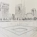 Never Forget 9/11 Memorial New York City Skyline patriotic Ink Drawing ...