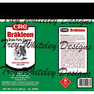 Brakleen Brake Cleaner Label SVG/PNG - Etsy