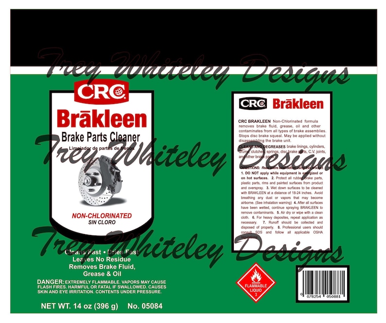 Brakleen Brake Cleaner Label SVG/PNG - Etsy