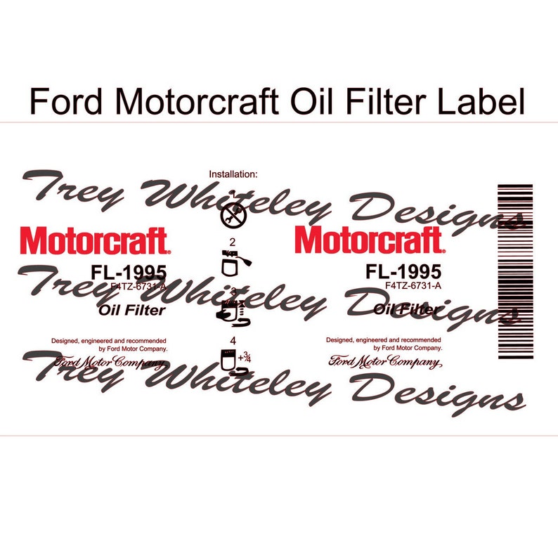 Ford Motorcraft Oil Filter Label SVG/PNG - Etsy