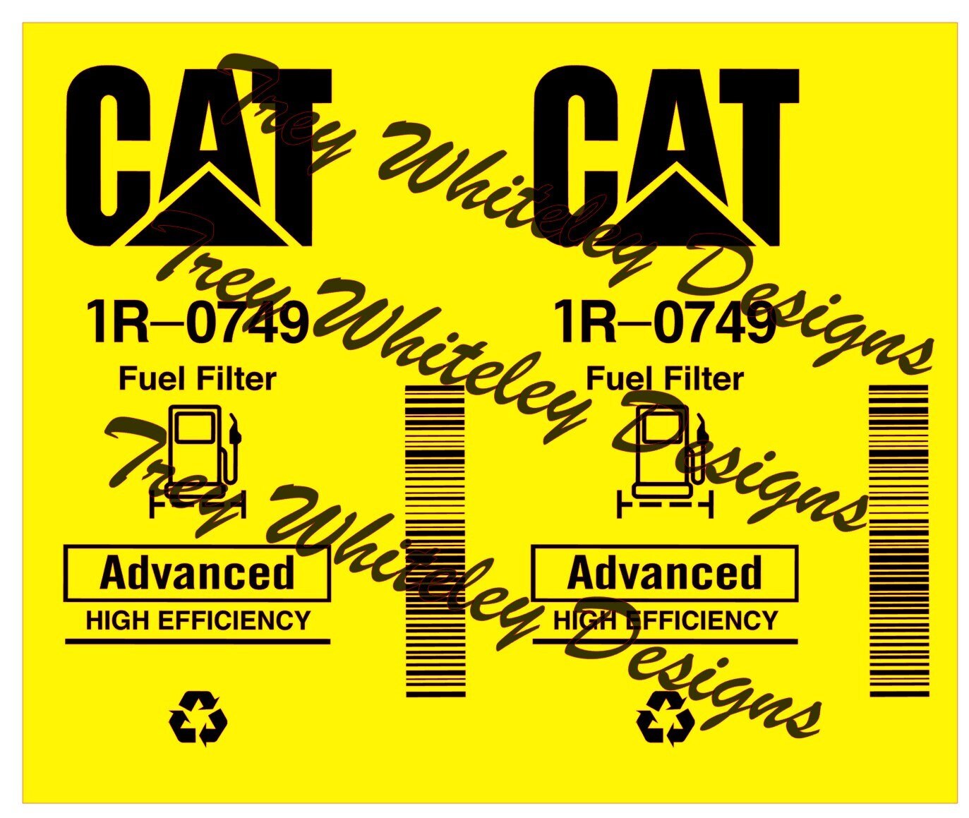 Caterpillar Fuel/Oil Filter Label COMBO.svg .png | Etsy