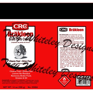 Brakleen Brake Cleaner Label SVG/PNG - Etsy