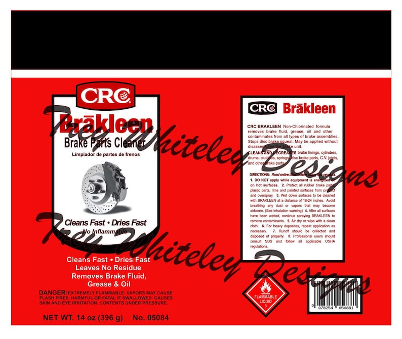 Brakleen Brake Cleaner Label SVG/PNG - Etsy