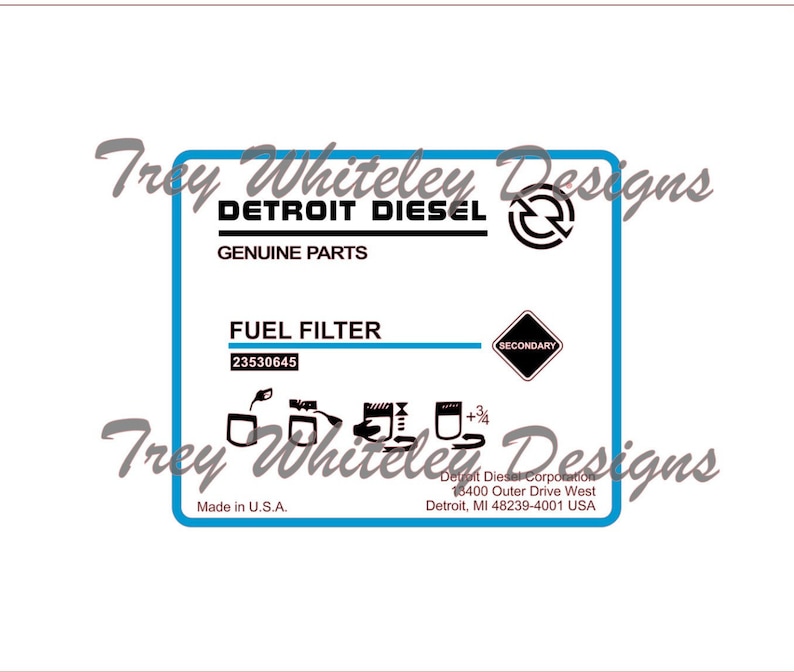 Detroit Diesel Fuel Filter PNG/SVG - Etsy